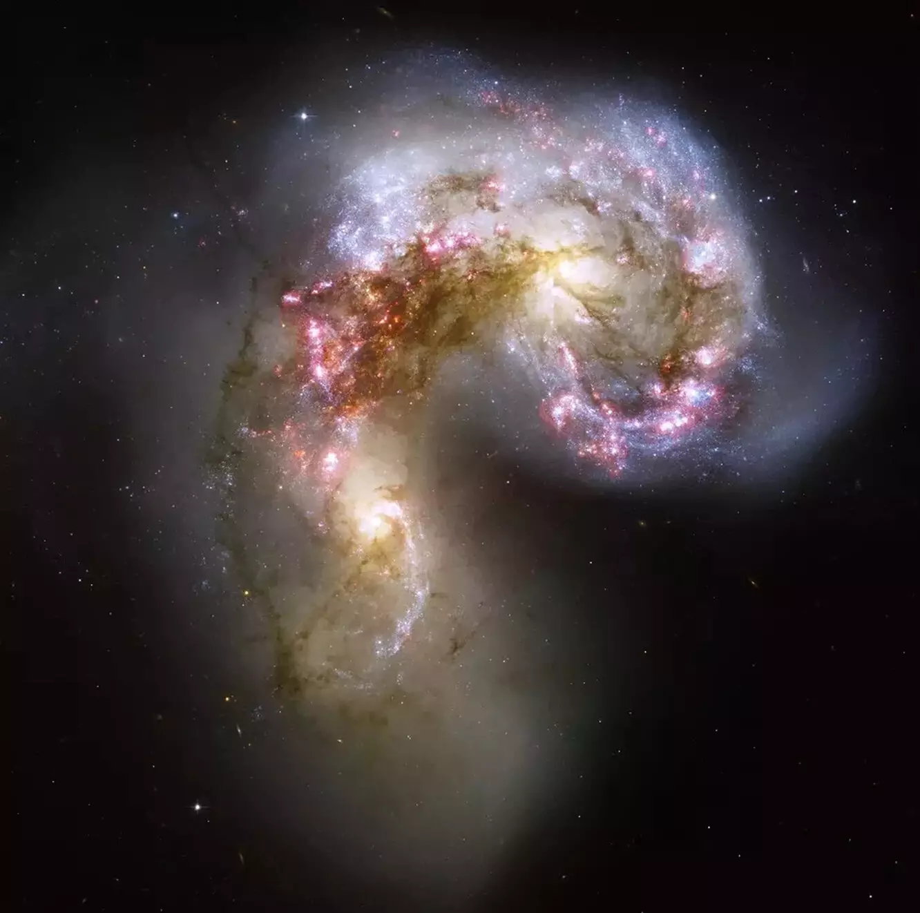 Merger of two spiral galaxies