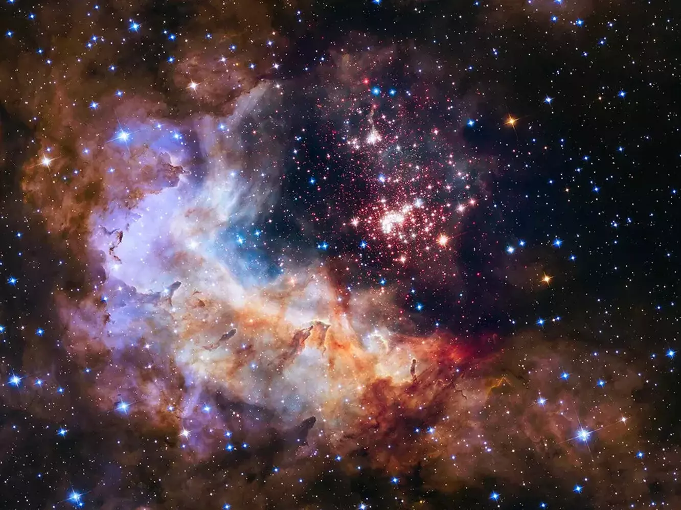 The young star cluster Westerlund 2 is about 2 million years old and contains about 3,000 stars.