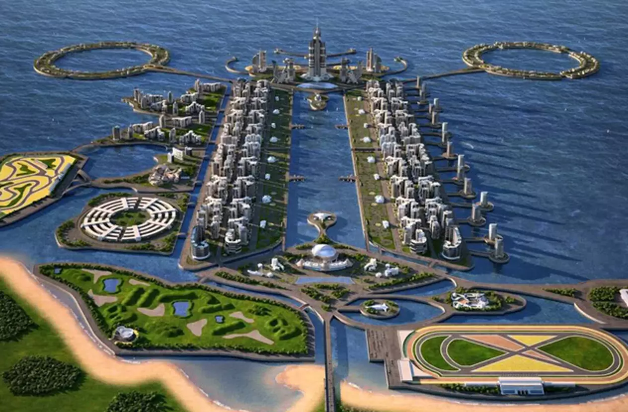 While cities and mountains are being erected in other parts of the world, new islands are being created in Azerbaijan. The Khazar Islands is an artificial archipelago of 55 islands in the Caspian Sea, the construction of which will begin this year. It will house a new airport, cultural centers, parks and even a Formula 1 racing track.