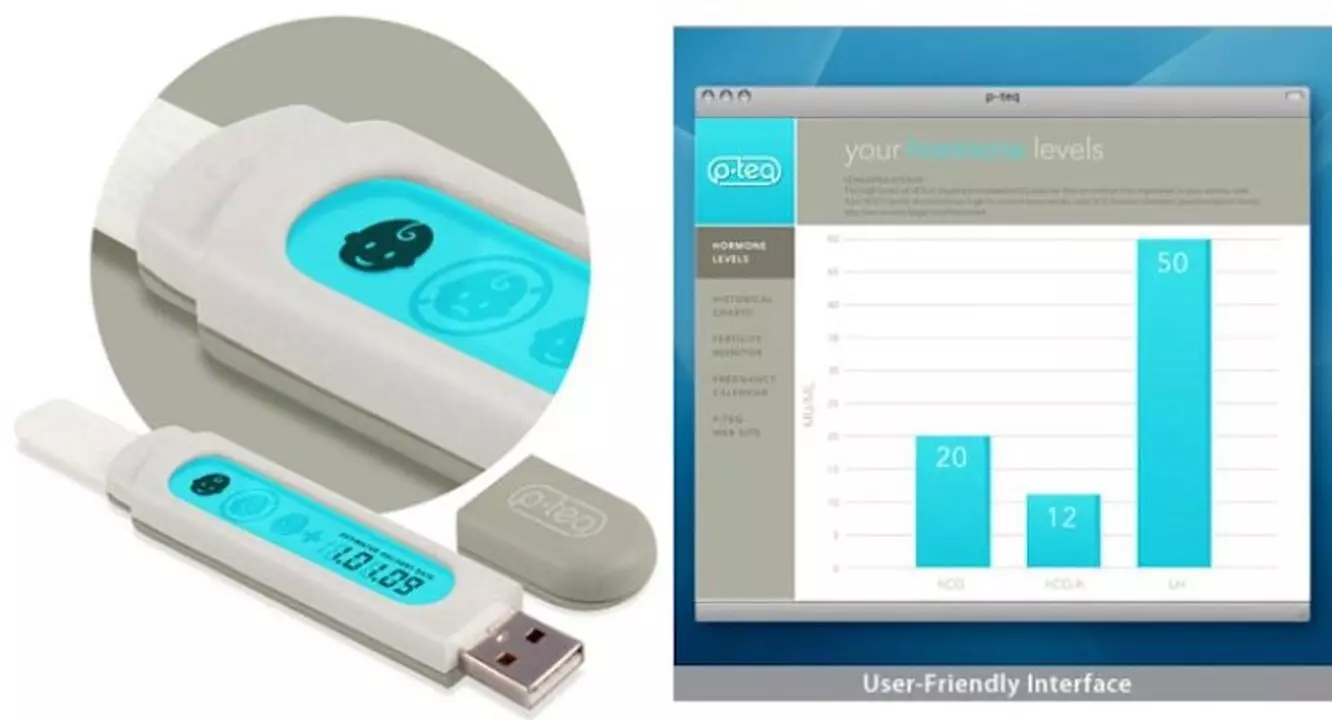 La prova d'embaràs USB permetrà a les futures mares analitzar la seva situació sense aixecar-se de l'ordinador portàtil! Juntament amb el gadget ve una nota: els ports USB horitzontals evitaran el "moviment accidental del líquid".