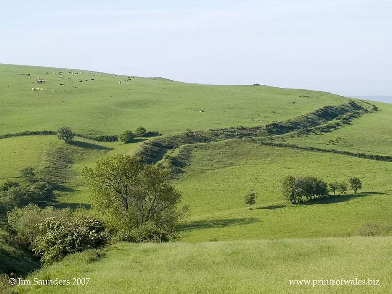 Offa's Wall 是一座建于 8 世纪的土方工程，用于分隔 Mercia 和 Powys 王国。与中国长城等世界其他城墙相比，被联合国教科文组织列为世界遗产。 2013年，一名当地居民用推土机摧毁了城墙的很大一部分并被捕。