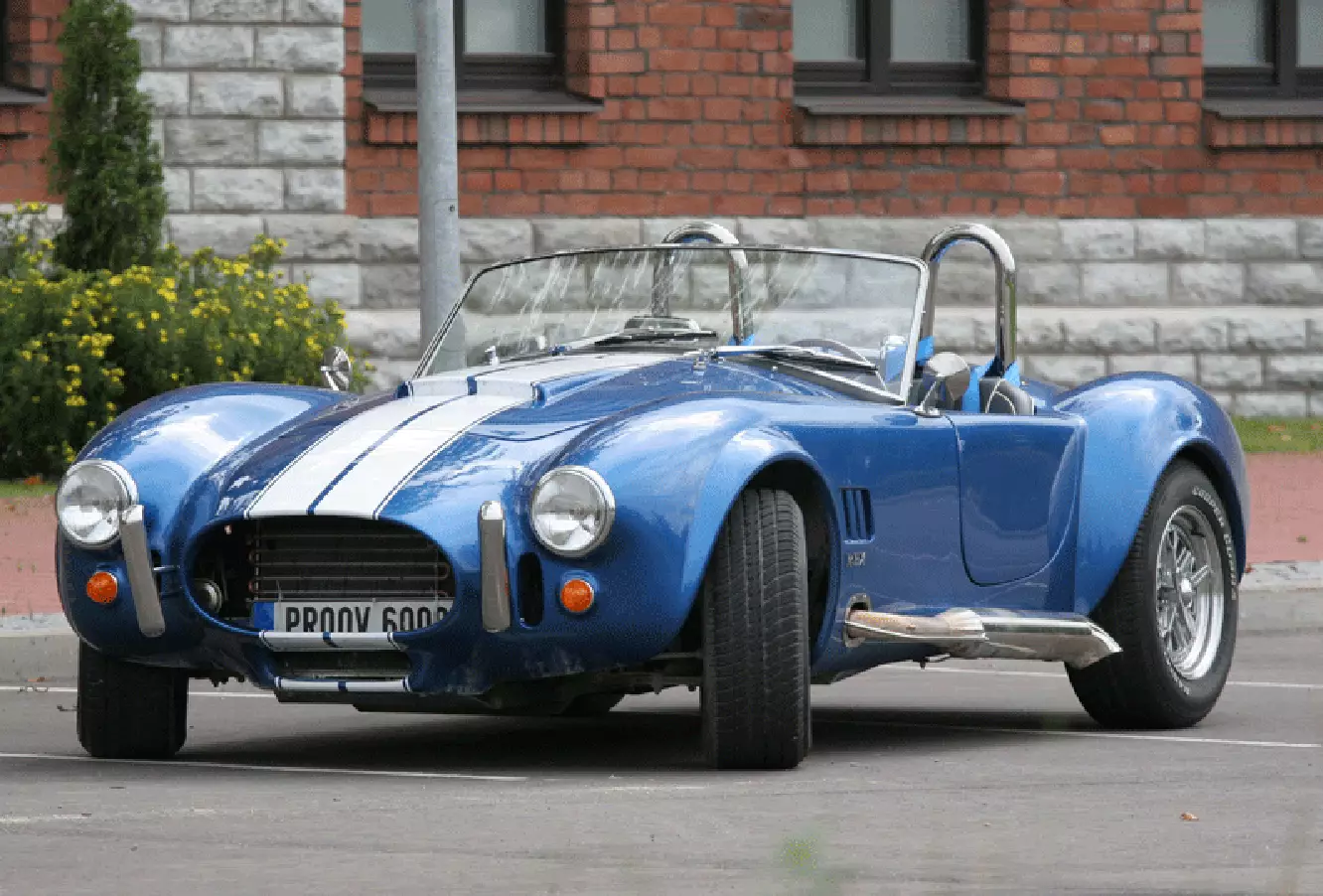 Rexer (Estonia). Un'azienda specializzata nella produzione di auto sportive leggere dal 1991. Nella foto la kit car Rex R12, una replica dell'AC Cobra, l'unico modello attualmente in produzione.