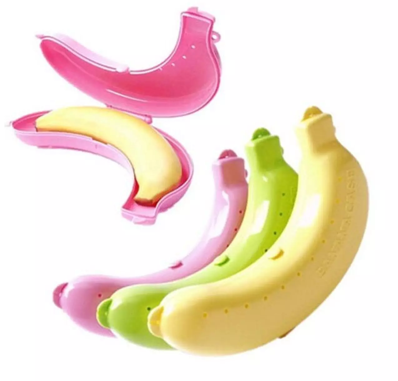 Koffer voor bananen. Ga je op reis, maar loop je niet het risico om je favoriete bananen in je rugzak te stoppen, omdat het zachtfruit waarschijnlijk door andere dingen wordt verpletterd? Geen reden om je zorgen te maken, deze uitvinding houdt de traktatie veilig en gezond!