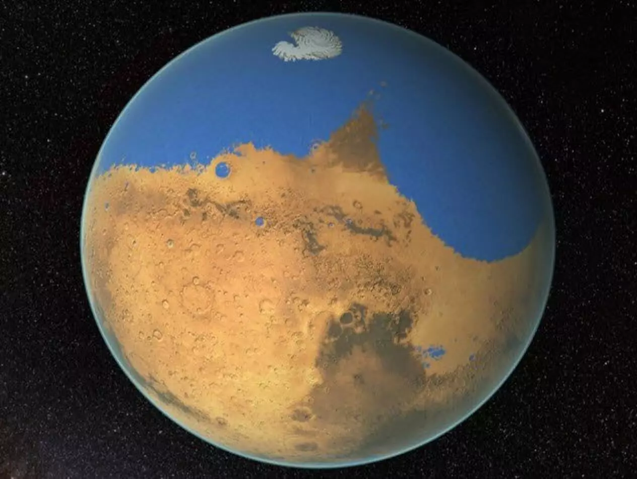 Er was meer water op Mars dan in de Noordelijke IJszee. Hoewel de exacte locatie van de oude oceaan van Mars nog steeds een mysterie is, was hij er vrijwel zeker en bedekte hij ongeveer 19 procent van het oppervlak. Onderzoek naar de atmosfeer van Mars en vergelijking met de waterconcentratie op een 4,5 miljard jaar oude Mars-meteoriet toonde aan dat Mars in die tijd 87 procent van al zijn water verloor.