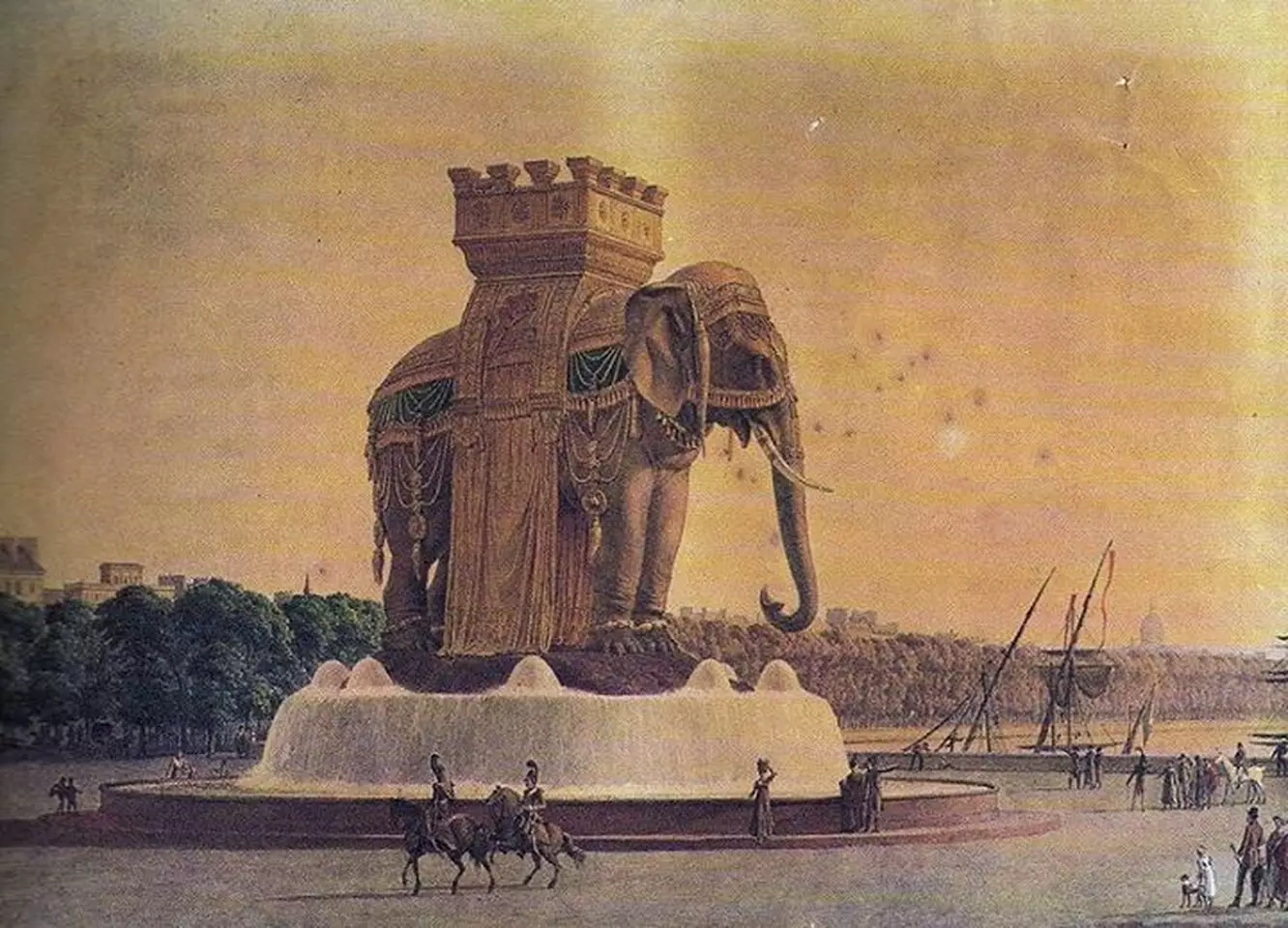 De Witte Koninklijke Olifant is een project dat werd voorgesteld om op de plaats van de Arc de Triomphe te worden geplaatst. Het paleis in de vorm van een enorme olifant werd in 1758 aangeboden door Ribar de Chamoux en opmerkelijk genoeg was het niet alleen een groteske structuur - het beeld zorgde voor een systeem van niet alleen interne, maar ook ondergrondse interieurs.