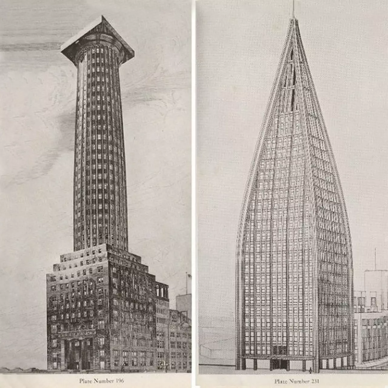 De wolkenkrabber Tribune Tower in Chicago was in de ontwerpfase niet zoals we gewend zijn: in plaats daarvan had het heel goed een toren met een naaldtop of een Dorische zuil kunnen zijn.