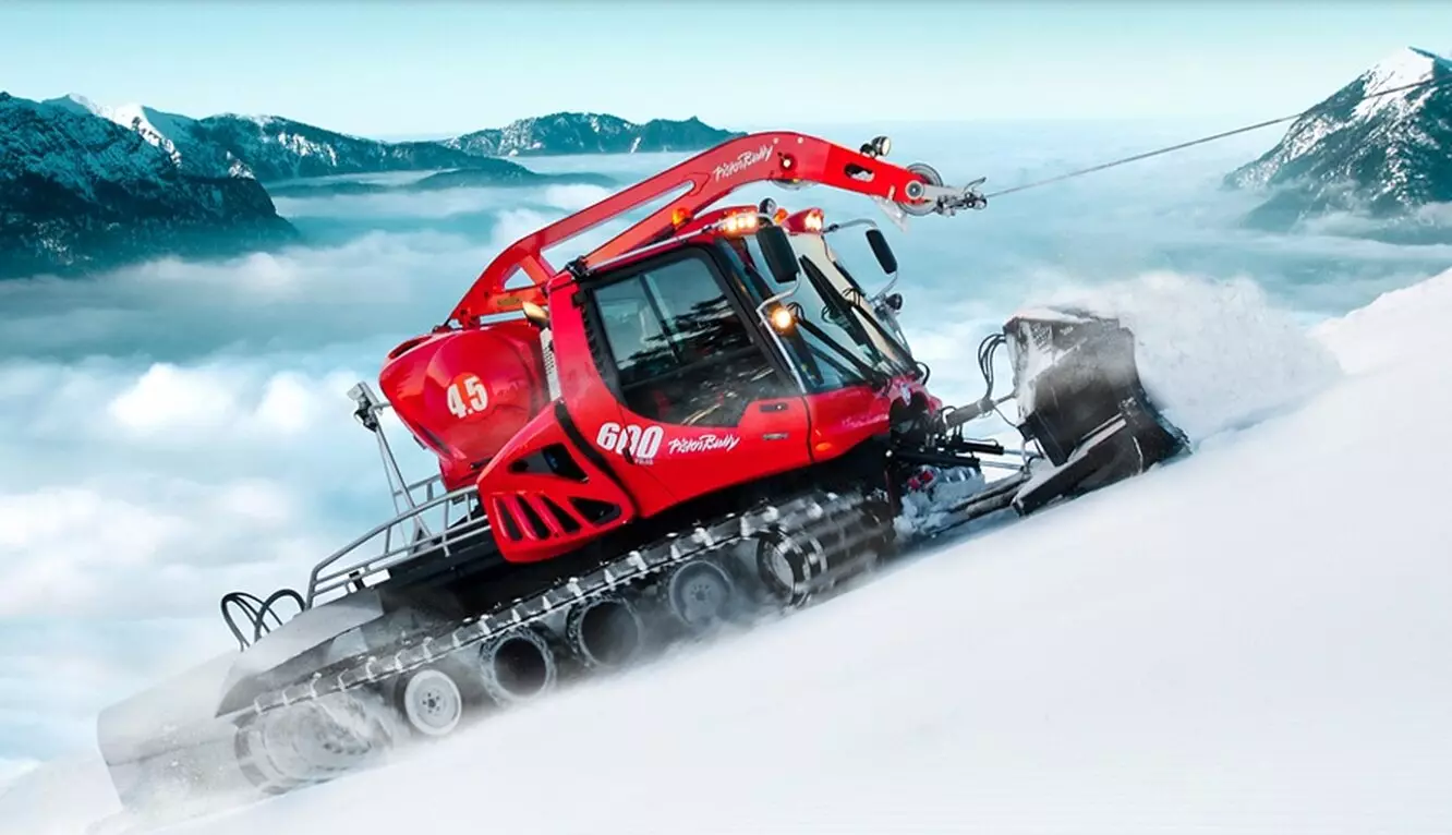 PistenBully (Laupheim, Germany). Trademark ng Kässbohrer Geländefahrzeug. Tulad ng Prinoth, gumagawa ito ng maraming sinusubaybayang all-terrain na sasakyan para sa lahat ng okasyon, ngunit ang mga snowcat ng tatak na ito ang pinakasikat. Apat na linya na idinisenyo para sa iba't ibang layunin, at isa, halimbawa, para sa pag-level ng snow sa loob ng bahay (!), 16 na mga modelo sa kabuuan. Ang larawan ay nagpapakita ng PistenBully 600 Polar SCR, isa sa pinakamakapangyarihan at mahusay na mga modelo na may Mercedes-Benz OM 460 LA engine.