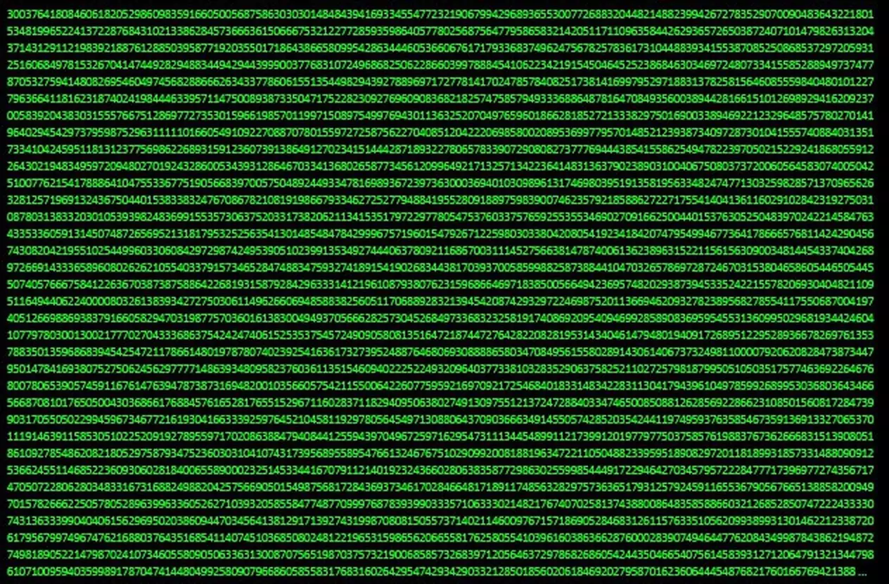 With the help of GIMPS, a volunteer Internet project to search for Mersenne primes, in January 2016, mathematicians discovered a new prime number - 274207281 - 1. This is the longest known prime number, ahead of the previous one by almost five million digits.