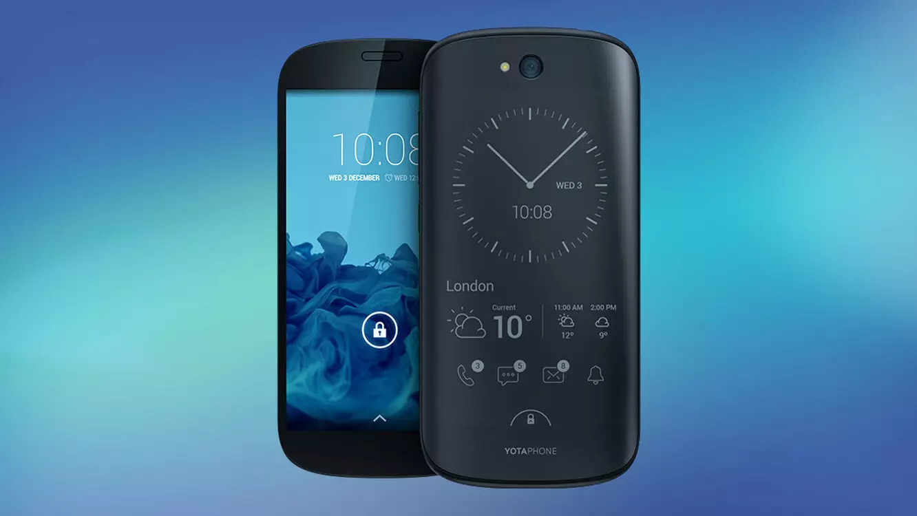 YotaPhone (Moscow). Nhà sản xuất điện thoại thông minh nổi tiếng nhất ở Nga cũng sản xuất modem và bộ định tuyến. Công ty được thành lập vào năm 2007 với tư cách là một nhà điều hành không dây, kể từ năm 2011, bộ phận Yota Devices đã sản xuất nhiều thiết bị khác nhau. Điện thoại thông minh được phân biệt bởi các giải pháp công nghệ khác thường - ví dụ, một màn hình thứ hai dựa trên mực điện tử. Hình ảnh cho thấy mô hình YotaPhone 2.