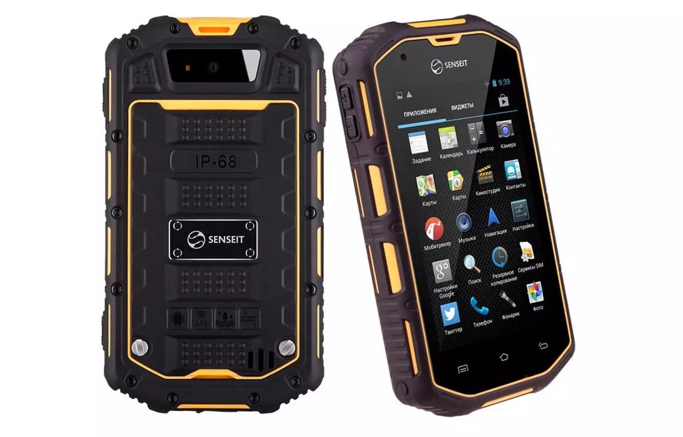 Senseit (Moscow). A manufacturer of smartphones, trackers, accessories, founded in 2010 and now known for both regular smartphones of the Life series and rugged models with super-capacity batteries of the Adventure series. The picture shows a protected Senseit R390 +.