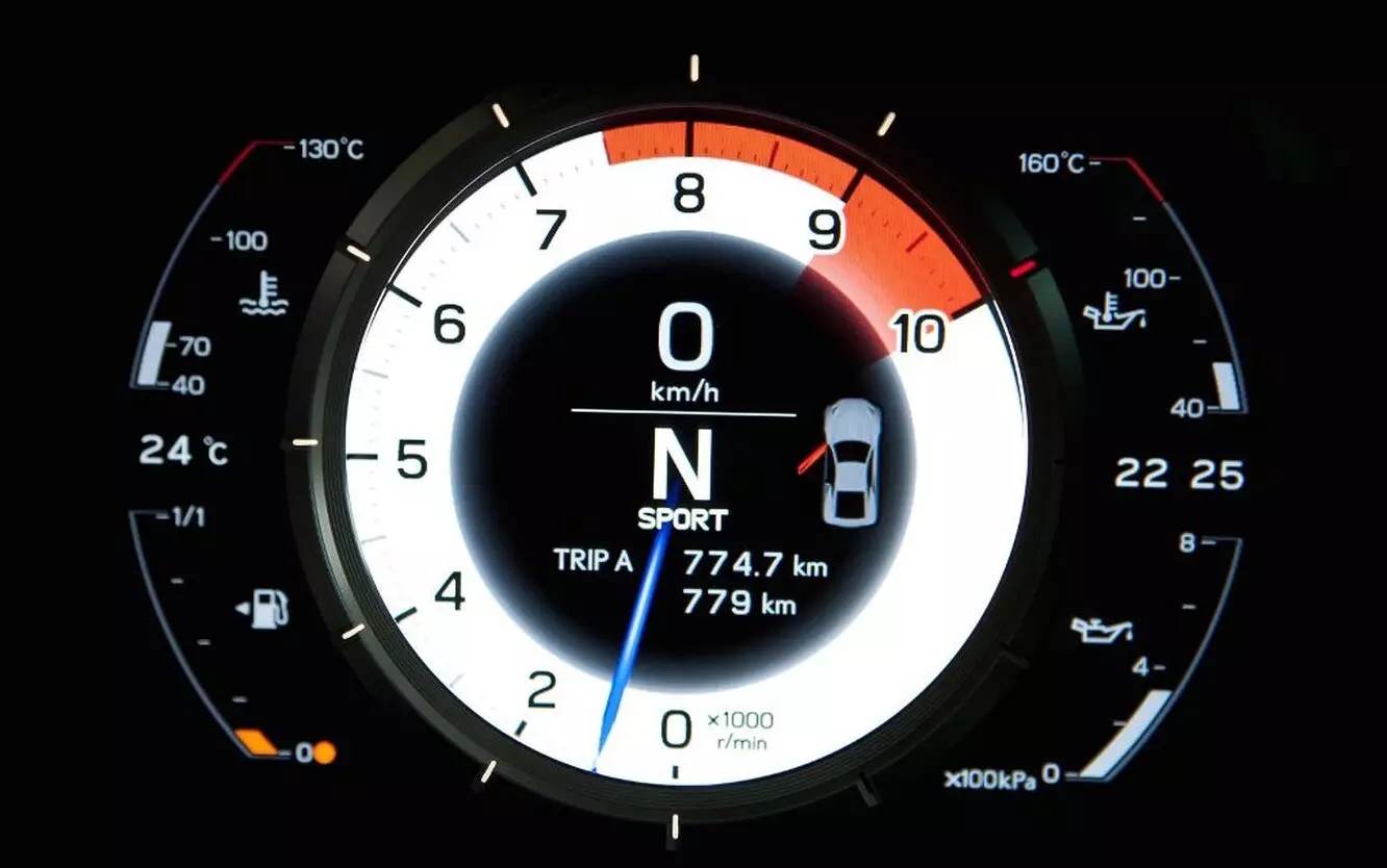 Lexus LFA: kamar yadda Jafananci ya ce, injin wannan babban motar ya sami ƙarfi da sauri ta yadda na'urar bugun kira ta kasa ci gaba da kasancewa da ita. Talla? Wataƙila. Amma wannan dashboard yana da hakkin ya wanzu.