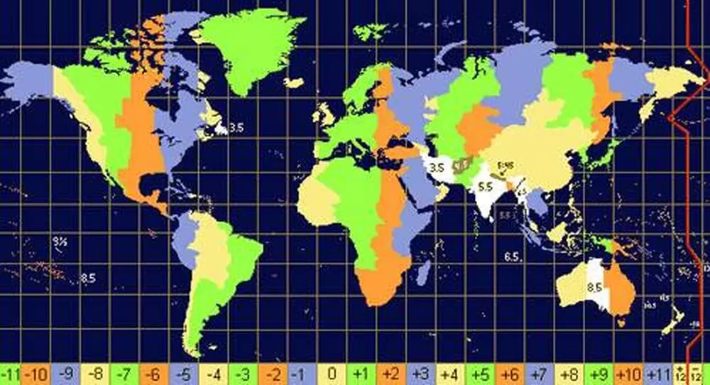 ഓരോ ഡിഗ്രി രേഖാംശത്തിനും പ്രാദേശിക സമയം നൽകാതിരിക്കാൻ, ഭൂമിയുടെ ഉപരിതലത്തെ പരമ്പരാഗതമായി 24 സമയ മേഖലകളായി തിരിച്ചിരിക്കുന്നു. പ്രാദേശിക സമയം സ്റ്റാൻഡേർഡ് സോണിൽ നിന്ന് 30 അല്ലെങ്കിൽ 45 മിനിറ്റ് കൂടി വ്യത്യാസപ്പെട്ടിരിക്കുന്ന രാജ്യങ്ങളും പ്രദേശങ്ങളും (ഇറാൻ, അഫ്ഗാനിസ്ഥാൻ, ഇന്ത്യ, നേപ്പാൾ, മ്യാൻമർ മുതലായവ) ഉണ്ട്. വേൾഡ് ടൈം സോൺ വെബ്സൈറ്റിൽ സമയ മേഖലകളുടെ ഭൂപടം വിശദമായി പഠിക്കാം.