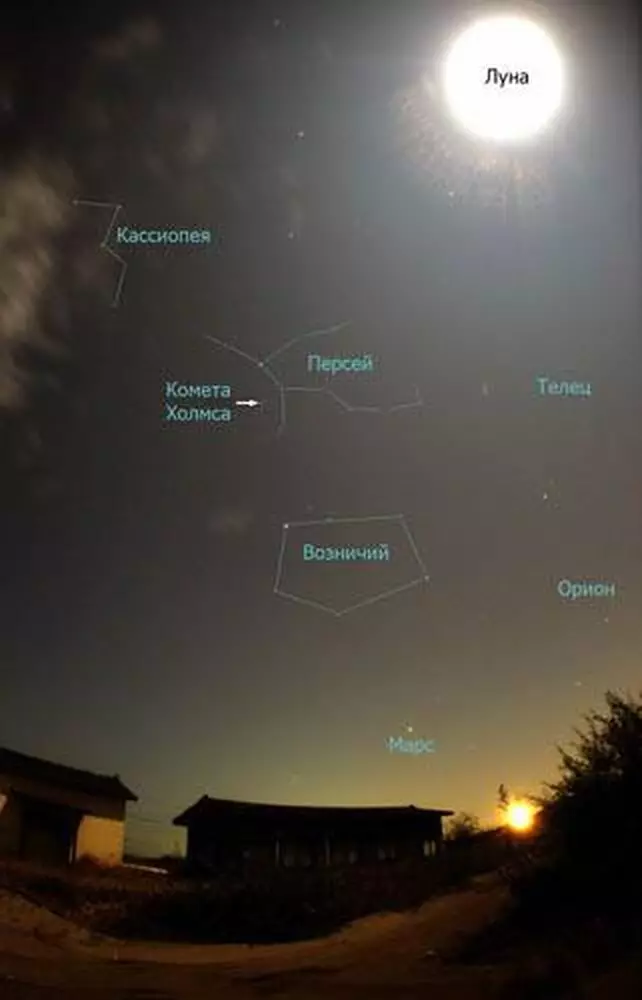 Observasi Komet Holmes ku astronom Jepang Shigemi Numazawa dina 25 Oktober 2007