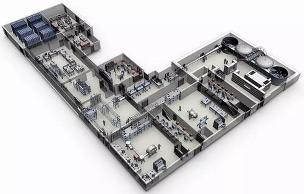 Vulcan - um edifício inteiro com muitas instalações servindo o laser