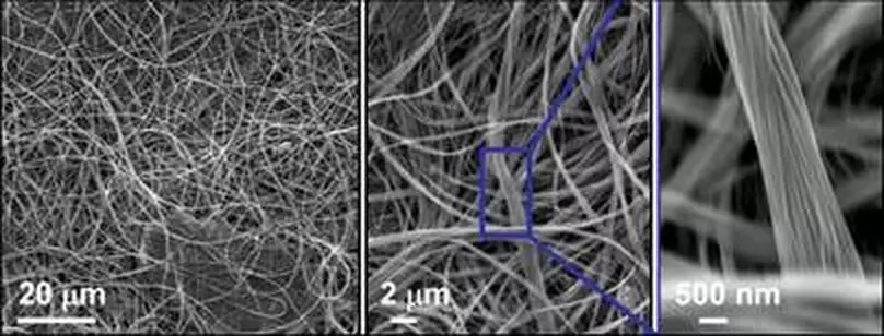 این درهم آمیختگی الیاف همان «نانو اسفنج» است.