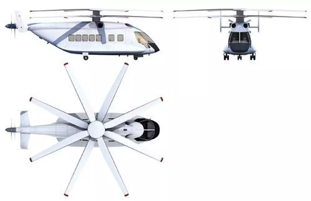 Răspunsul nostru X2 este încă în curs de proiectare: elicopterul Ka-92 (interesant, nu unul militar, ci unul pentru pasageri)