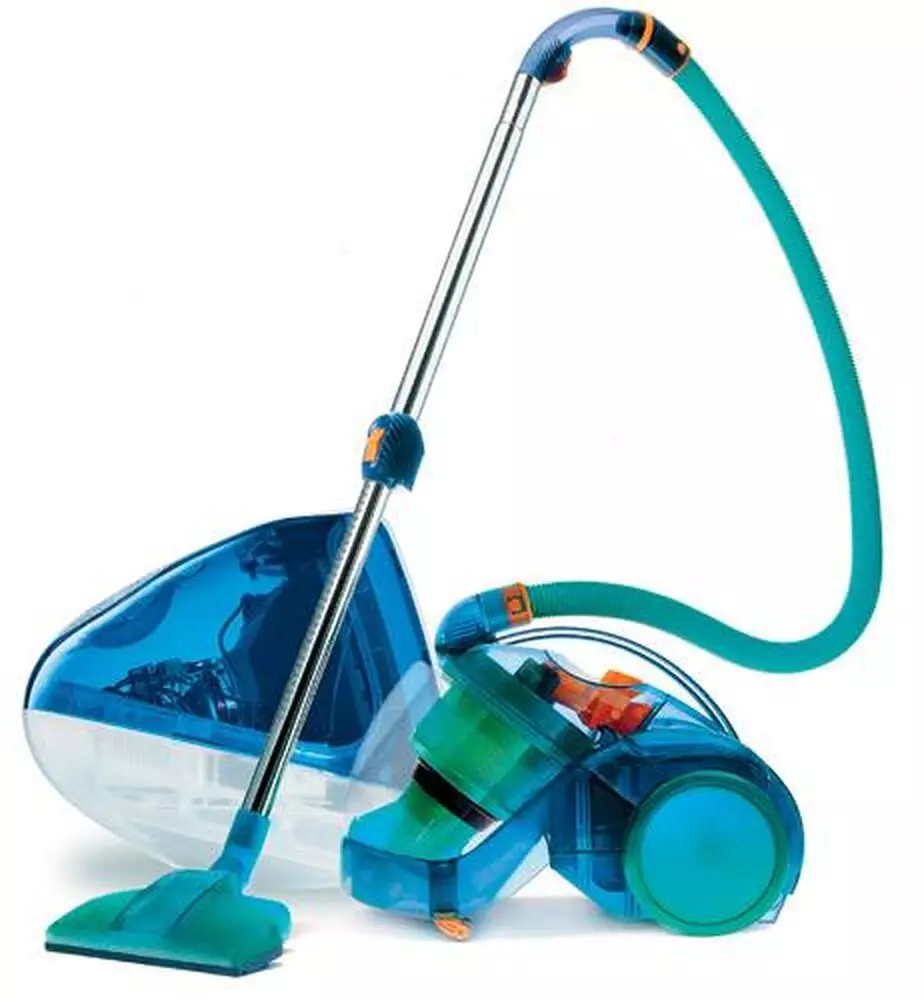 Dyson doesn't claim to have invented the iMac, but see for yourself: this fully transparent vacuum cleaner is a few years older than Apple's toy