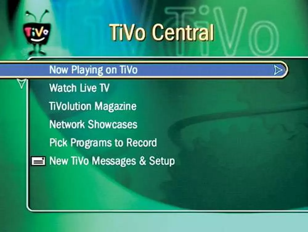 便利な TiVo インターフェイスの動作。彼女が所有者のために録音した番組のリスト