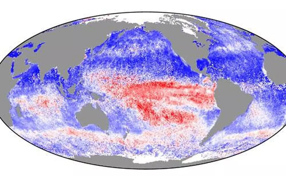 Fitoplanktonning qizil porlashi global xaritasi