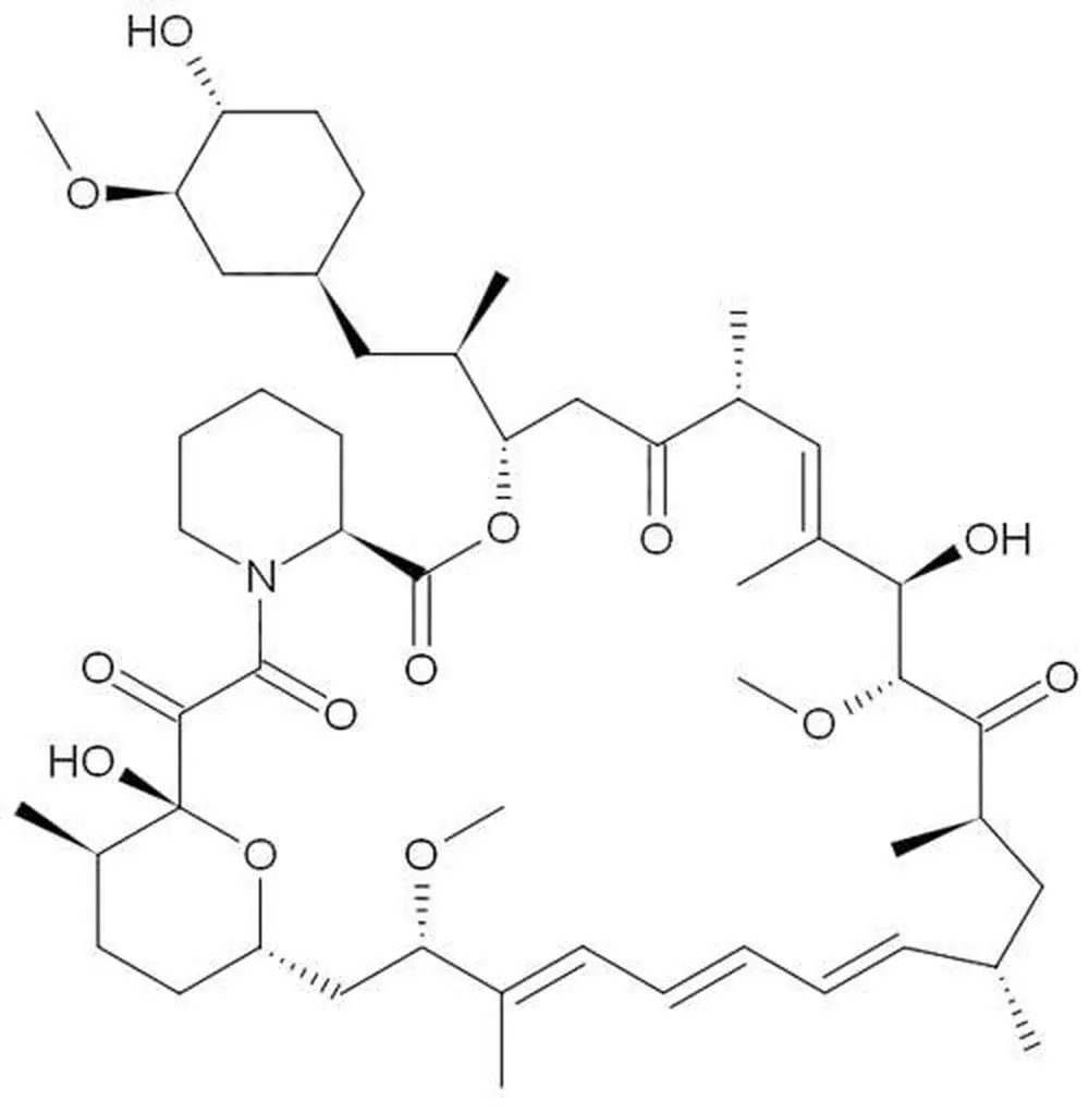 Strukturní vzorec rapamycinu