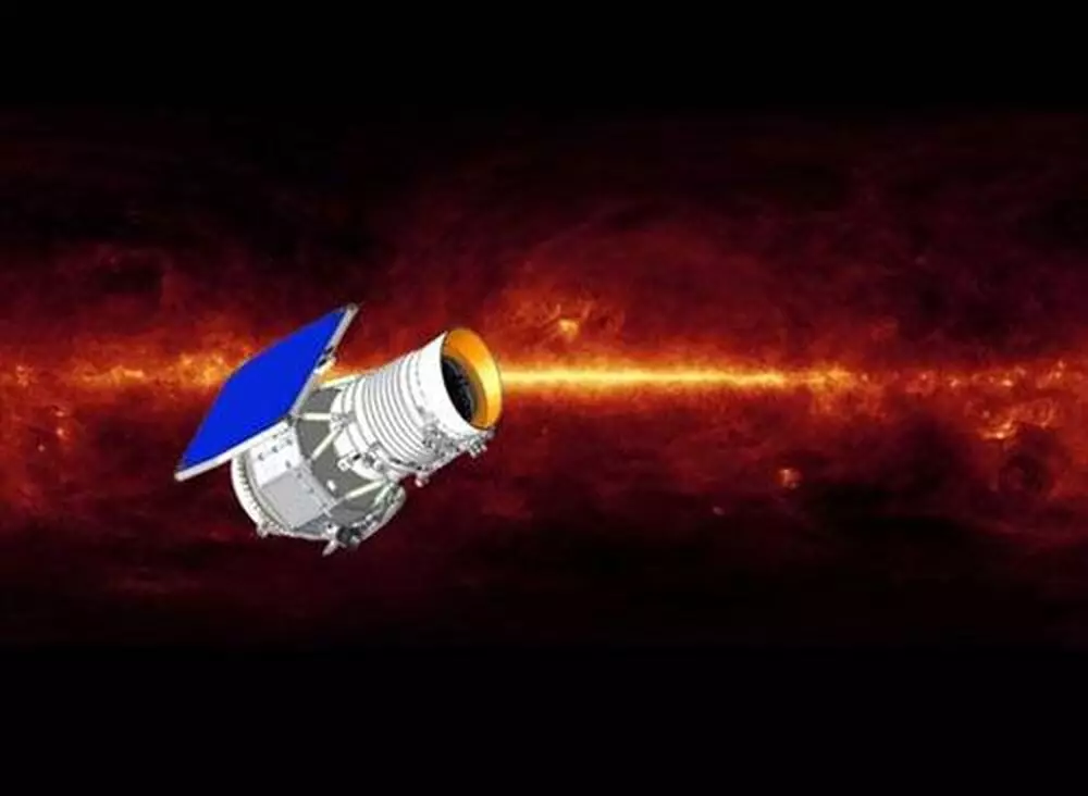 WISE orbitinis infraraudonųjų spindulių teleskopas: menininko žvilgsnis