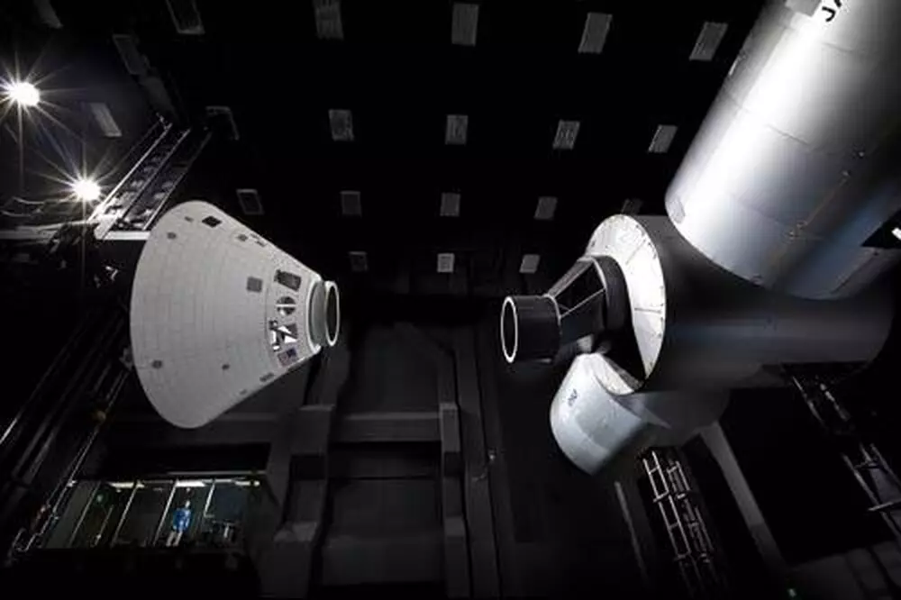 Lockheed Martin's Space Operations Simulation Center simulates orbital docking of Orion capsule with ISS