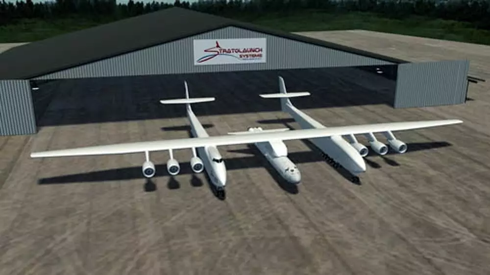 Stratolaunch Systems سيٽلائيٽ لانچ ڪرڻ لاءِ ڪيريئر جهاز جي ترقي شروع ڪري ٿو: ٻه ”ڳنڍيل“ جهاز انهن جي وچ ۾ راڪيٽ اسٽيج سان