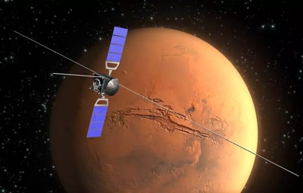 Mars Express Probe Exploring: pèspektiv yon atis