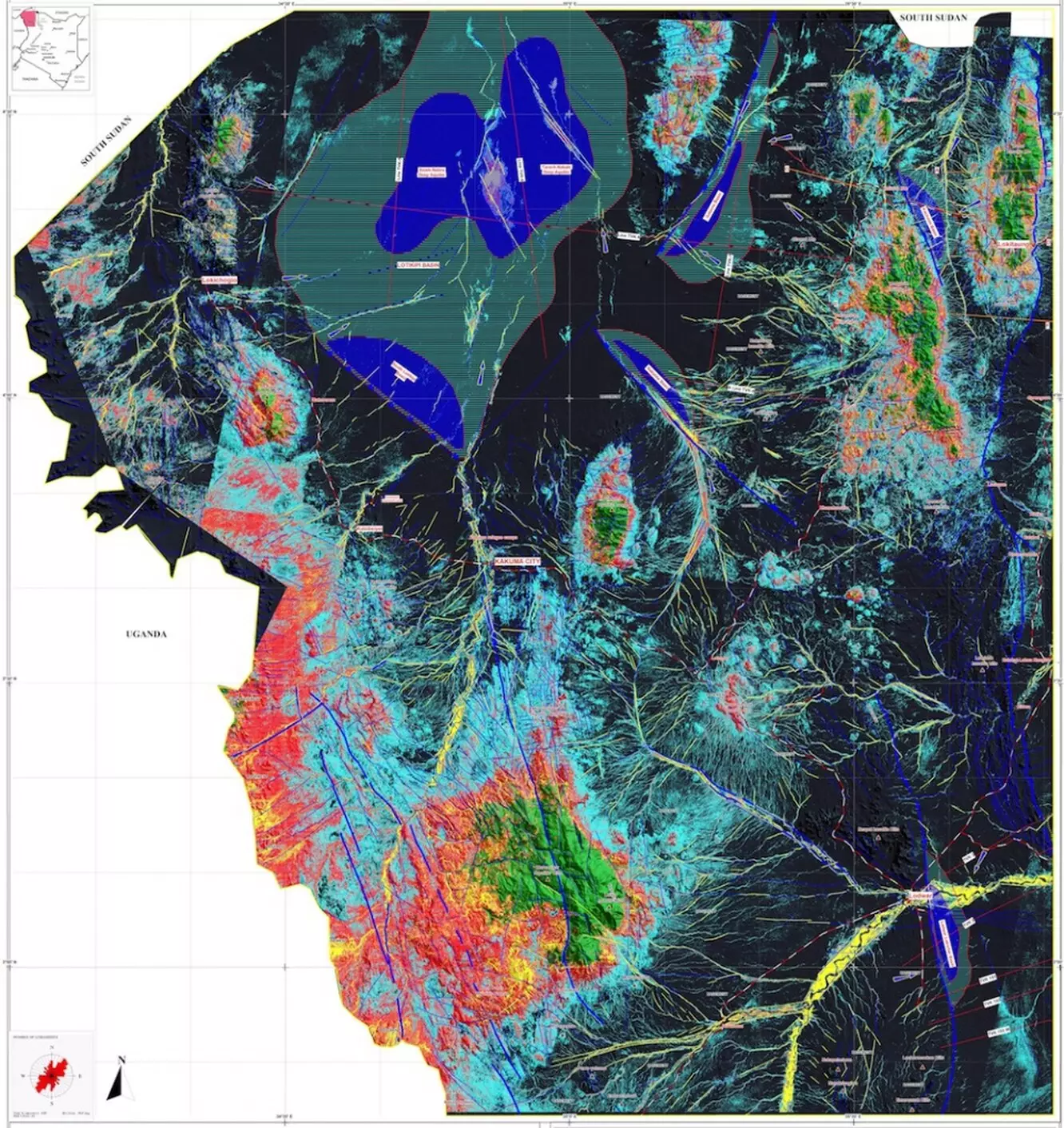 Turkanako ur baliabideen mapa, WATEX sistema erabiliz egina