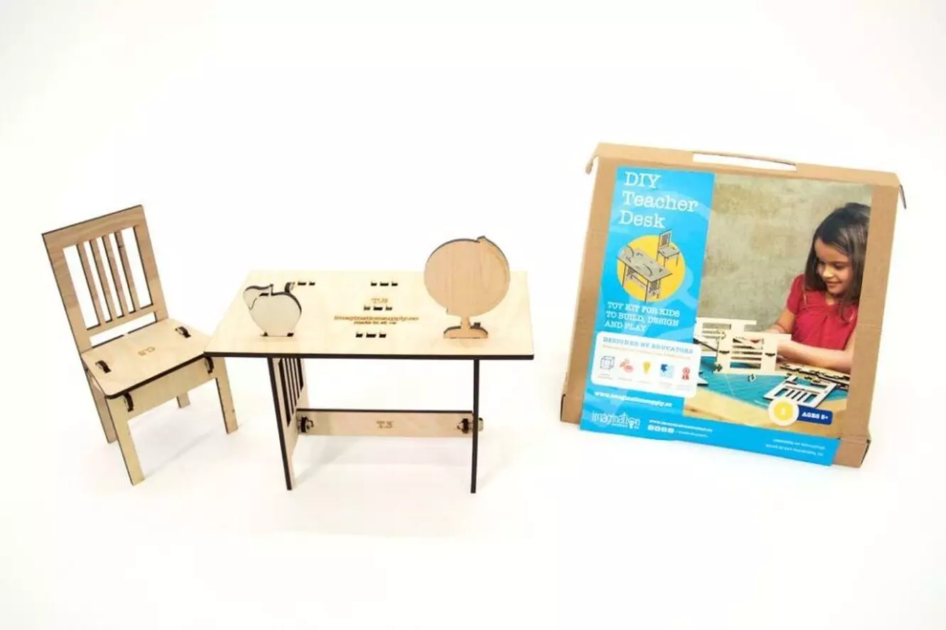 Os kits de construción Imagination Supply son modelos de madeira que os nenos poden incorporar nunha variedade de elementos. Despois pódense pegar e pintar para todos os gustos.