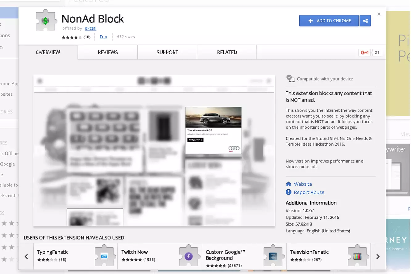 Internet, mung luwih apik: NonAdBlock