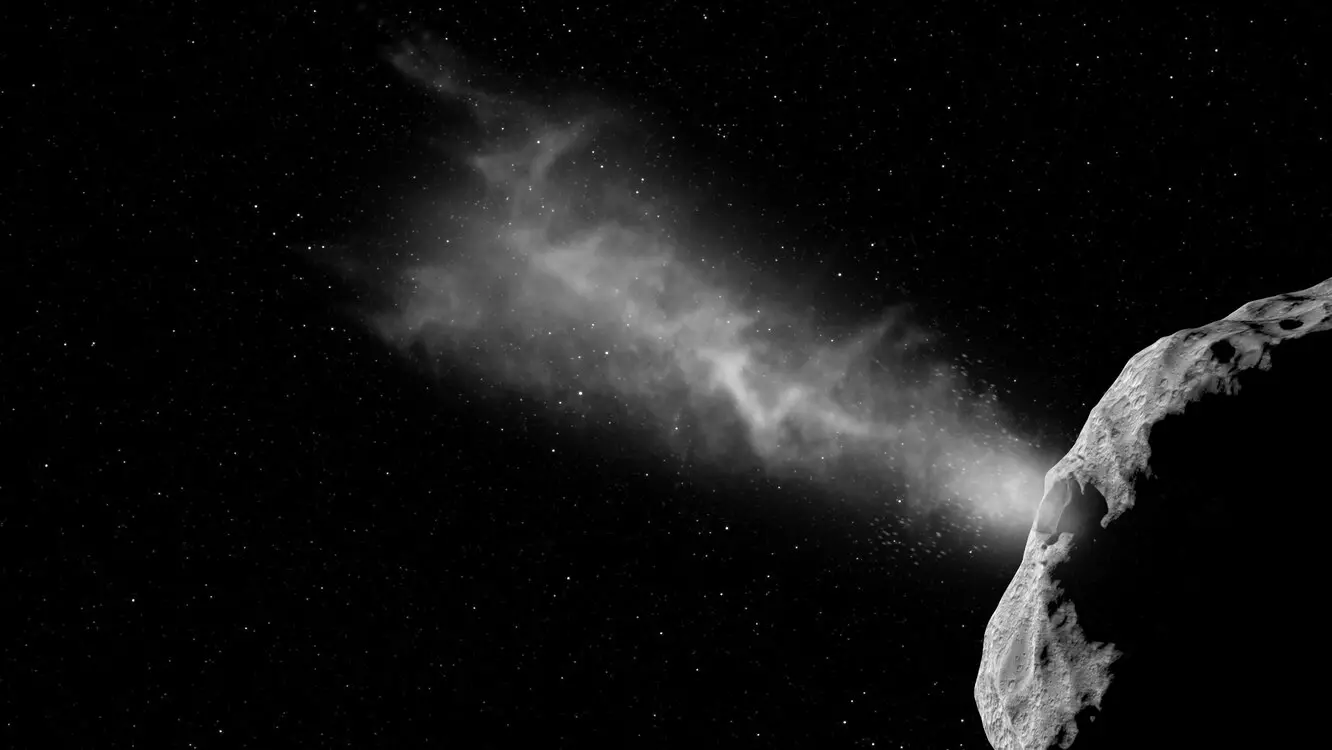 Model af virkningen af en kinetisk impactor på en asteroide