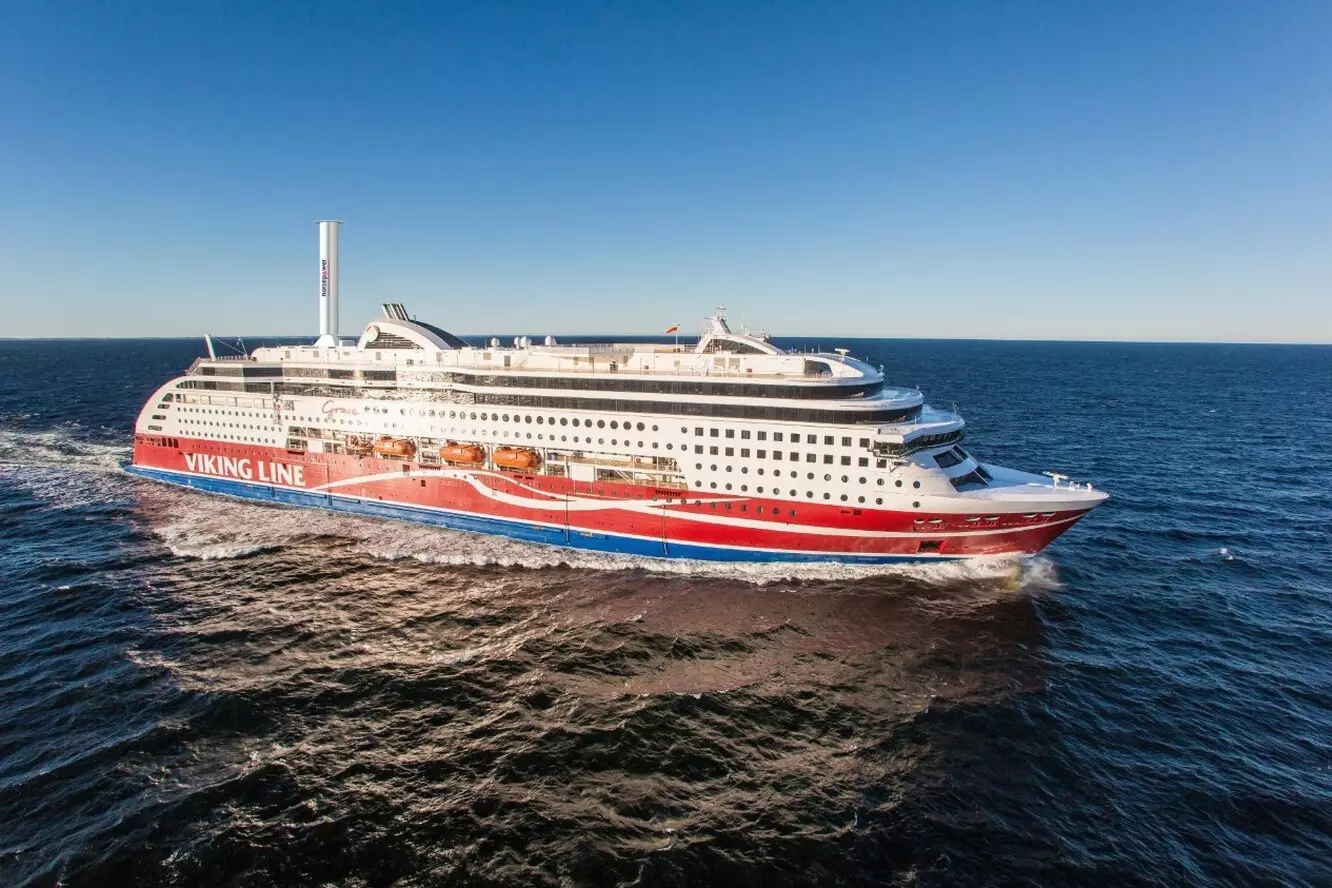 Turbosail wordt geïnstalleerd op de Viking Grace-cruiseveerboot