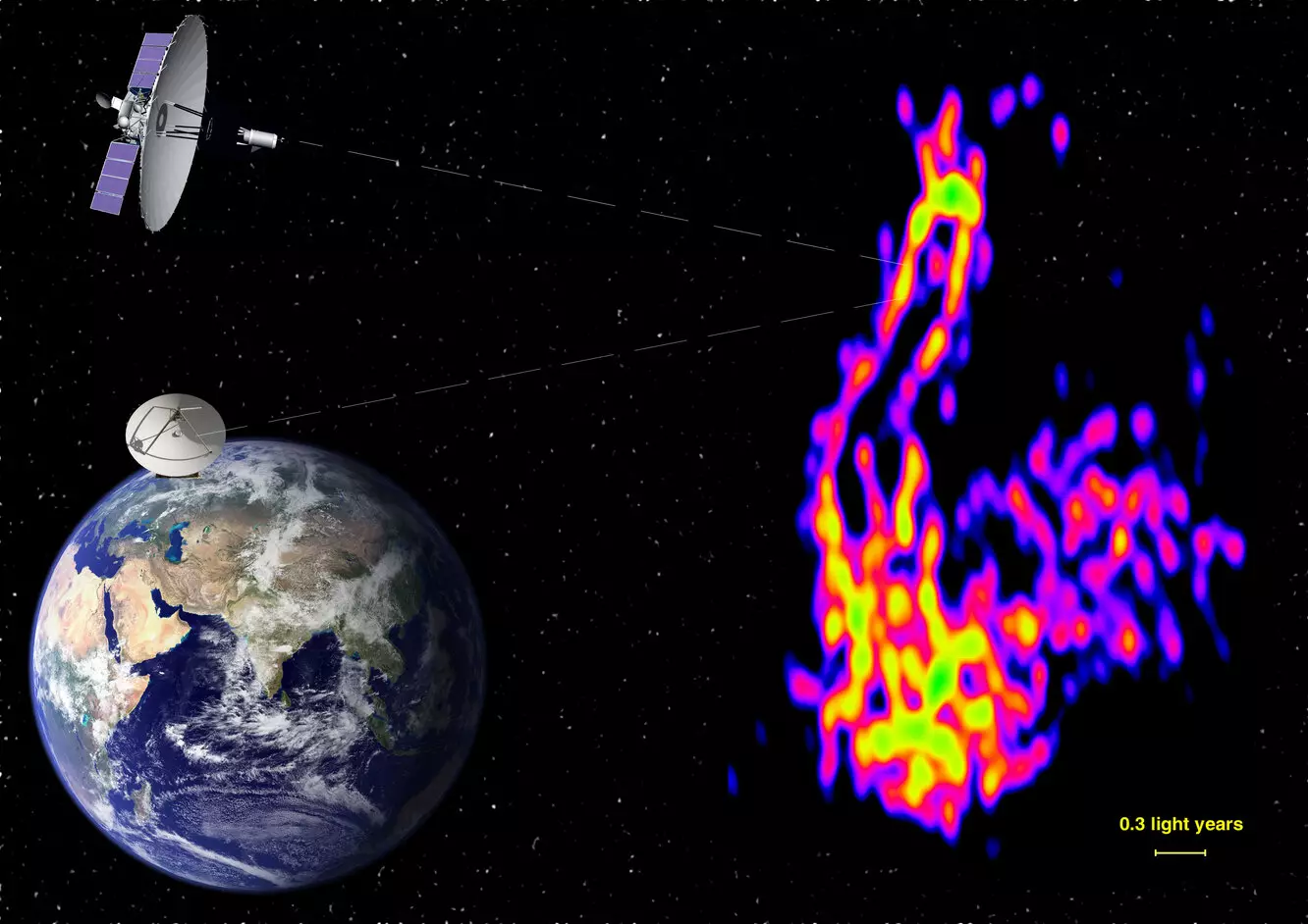 Astrophysicists markii ugu horeysay waxay tixgeliyeen sida jetku uga dhashay dalool madow 355811_2