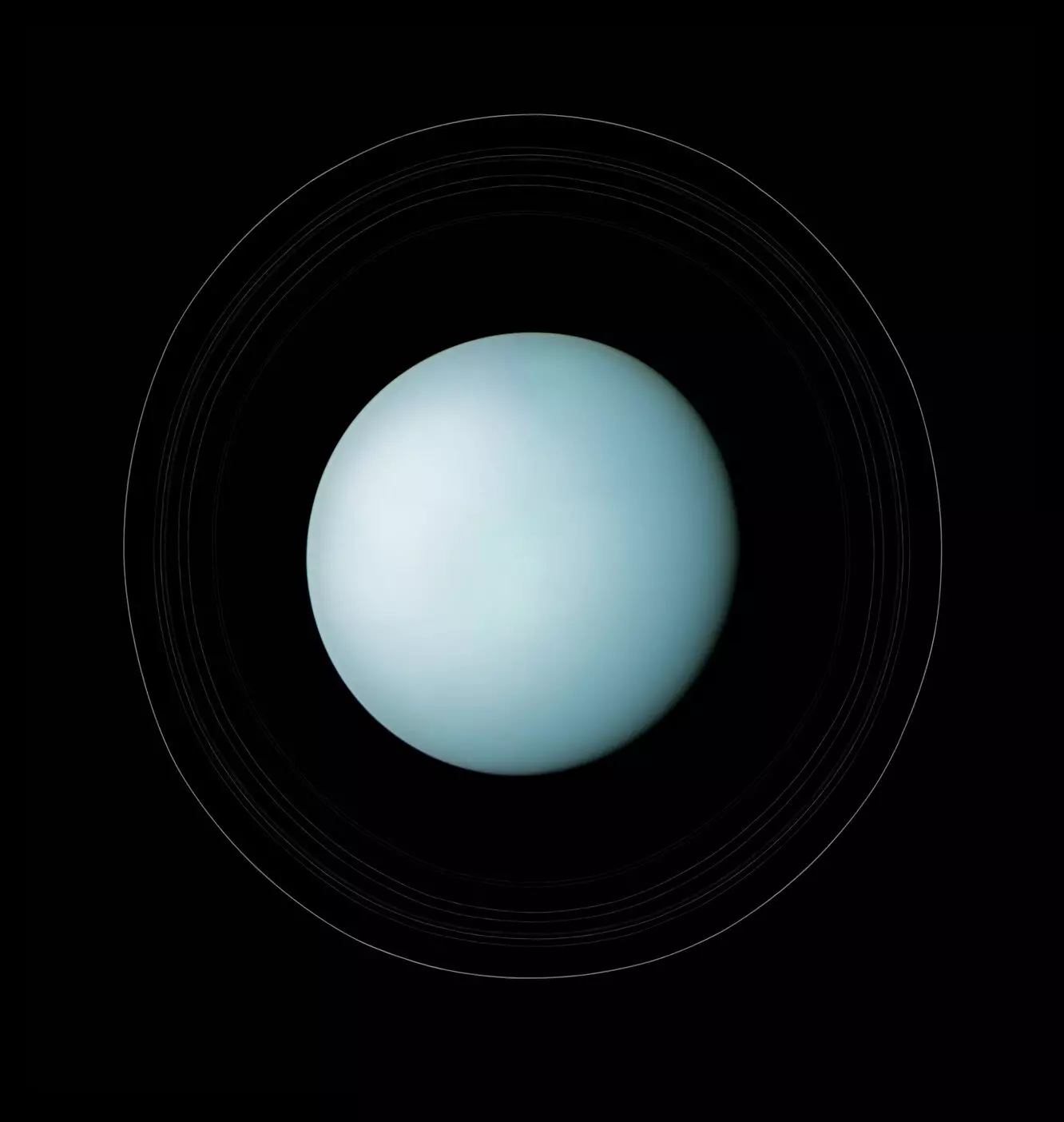 Uranus jeung cingcin na. Cingcin Uranus ngan kapanggih dina 1977. Poék pisan, aranjeunna paling dipikaresep diwangun ku uap cai, anu tiasa ngandung bahan organik anu dirobih ku radiasi. Uranus kapanggih ku William Herschel dina 1781 ngagunakeun teleskop anu anjeunna dirancang jeung diwangun sacara mandiri.