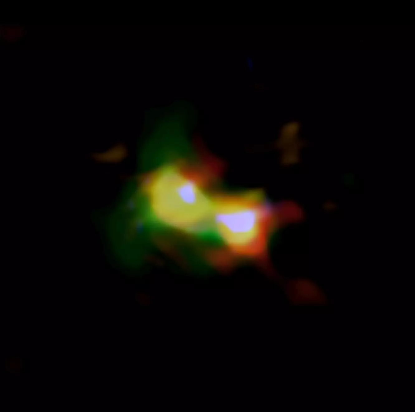 Забелязано сливане на древни галактики 362786_1