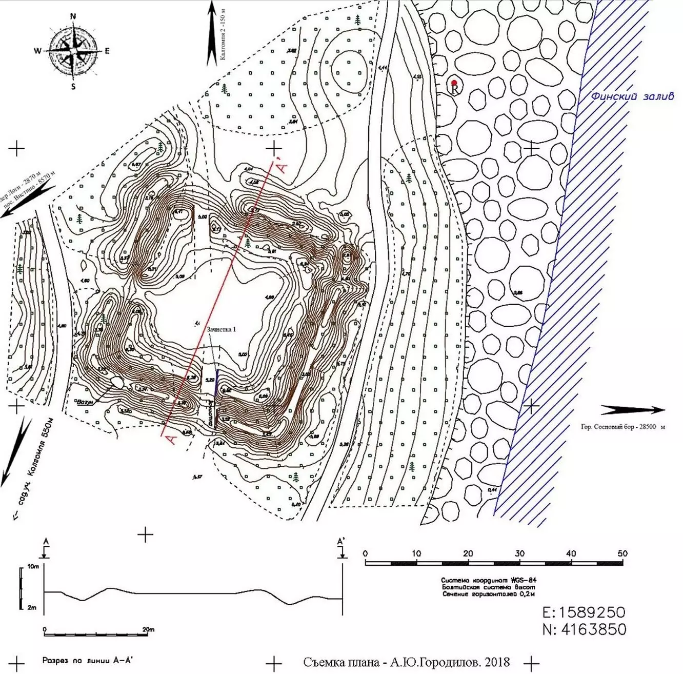 Topografski plan južne redute