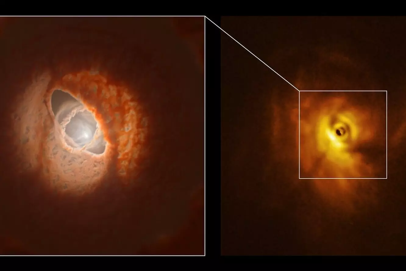 Saddex xiddigood ayaa ka jabiyay saxanka protoplanetary dhowr siddo