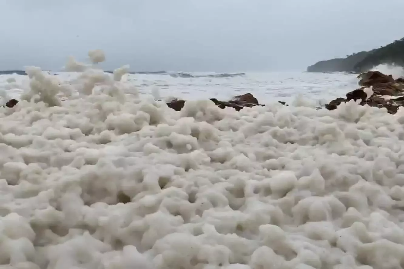 Mandrakotra ny morontsirak'i Aostralia ny foam-dranomasina matevina