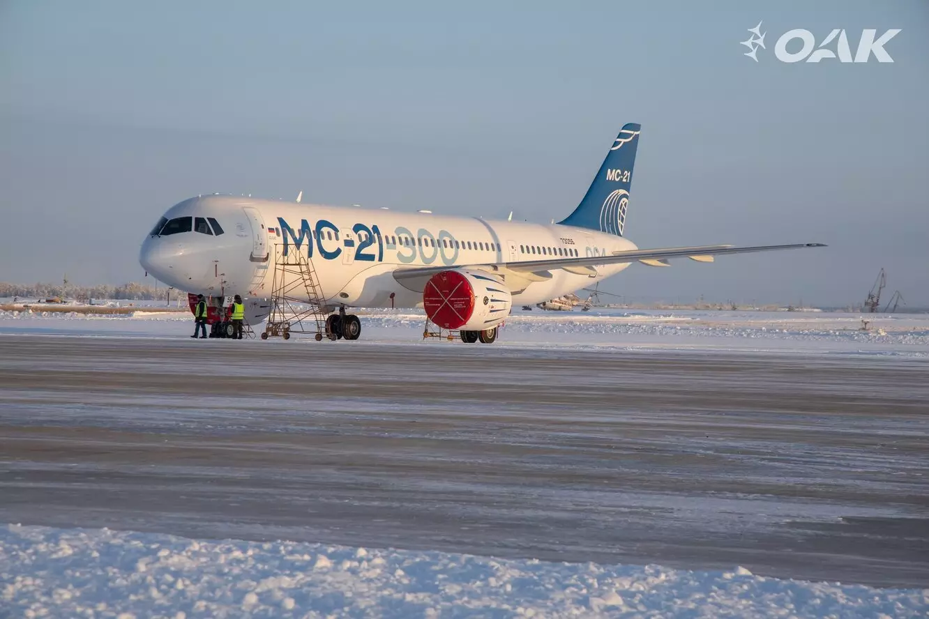 MS-21-300 vliegtuigen in Yakutia