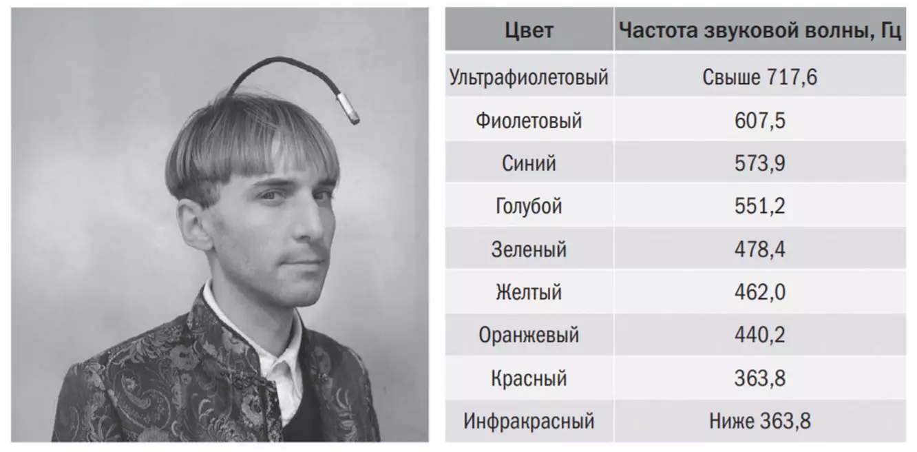 Рангҳоро дарк карда наметавонад, Нил онҳоро мешунавад. Акс аз китоб