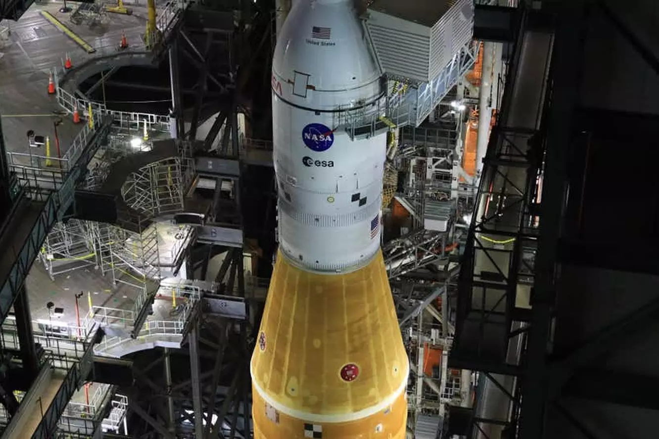 The NASA SLS moon rocket is sent to the launch pad. When is the launch?