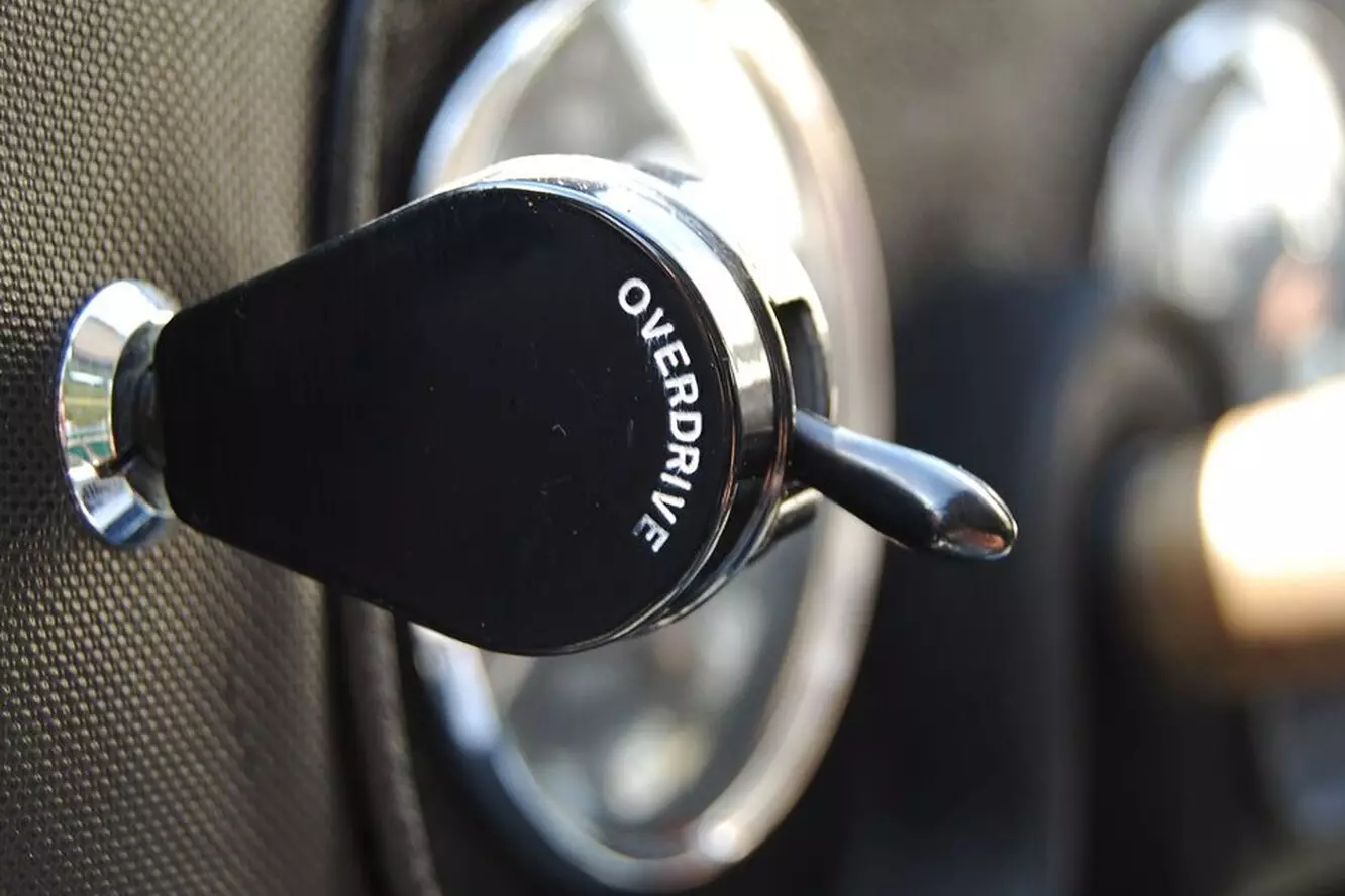 Where did the overdrive button in the automatic transmission go?